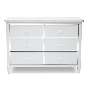 Delta Children Haven 6 Drawer Dresser with Interlocking Drawers - Greenguard Gold Certified, White