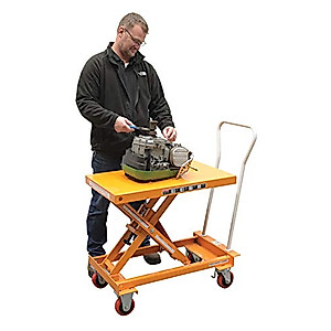Vestil SCSC-400-2032 Steel Self-Elevating Lift Cart, 400 lbs Capacity, 40" Length, 20" Width, 30-1/2" Height