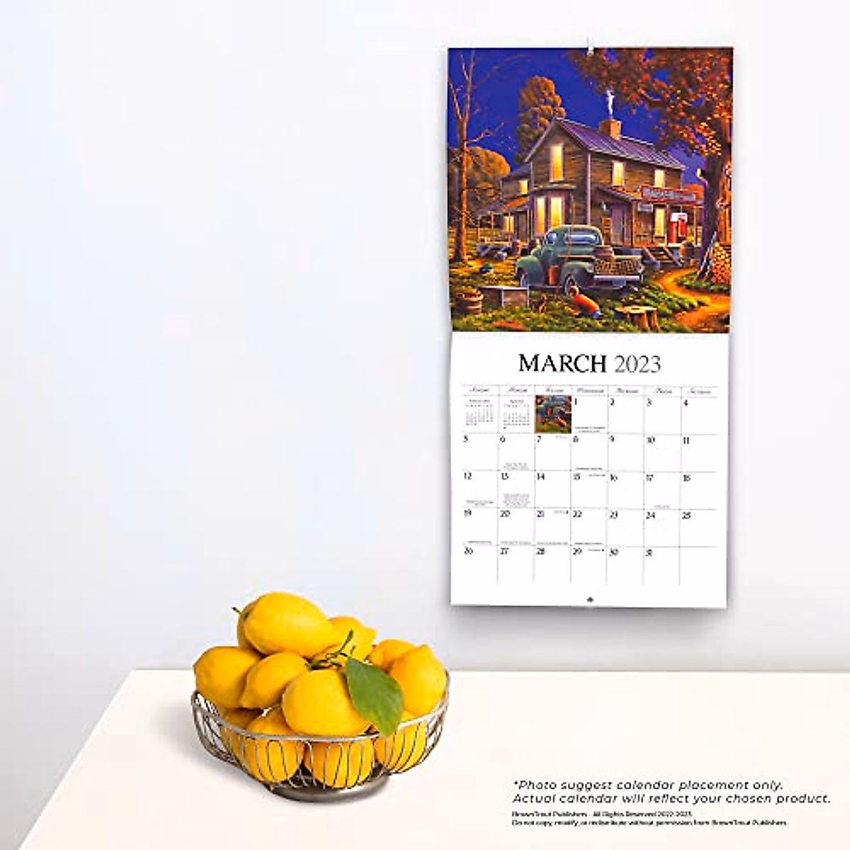 Vintage Country | 2023 12 x 24 Inch Monthly Square Wall Calendar | Featuring Artwork by Lynn Garwood | Hopper Studios | Cars and Trucks Artist