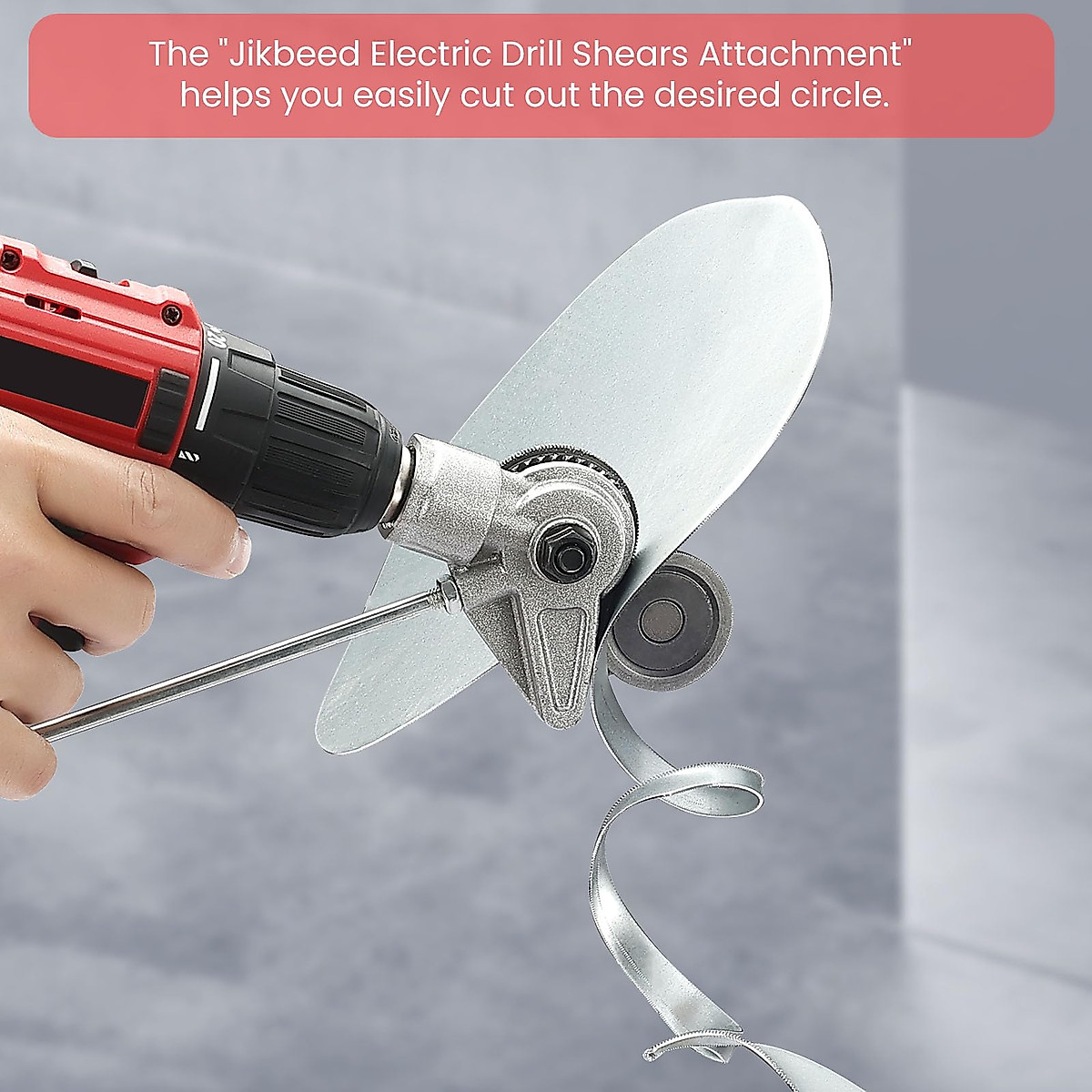 Jikbeed Metal Nibbler Drill Attachment - Electric Drill Shears Attachment Cutter Nibbler, Sheet Metal Cutter Tool Adapter, Specifically Designed for Cutting Flat Metal Sheets of 21 Gauge and Below