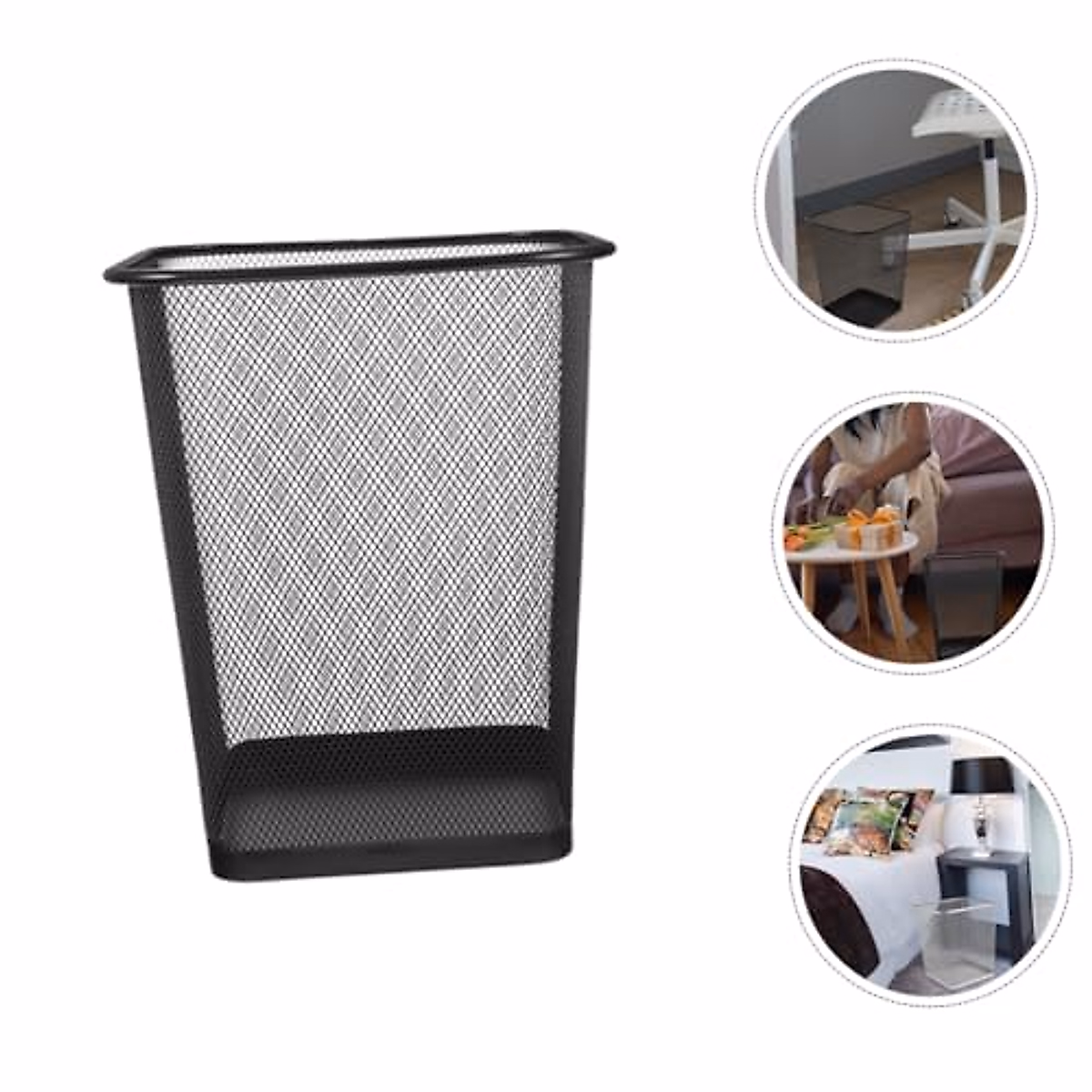 VILLFUL Square Hollow Trash Can Office Trash Cans Rubbish Bin Trash Can for Office Waste Basket Trash Cans for Office Trash Bin Dorm Trash Bucket Trash Can Office Garbage Can Bedroom Iron