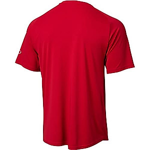 Rawlings Men's Crew Neck Tech Tee Shirt Series, Scarlet Red, X-Large