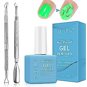 Nail Polish Remover, Gel Polish Remover for Nails with Cuticle Pusher and Nail Polish Scraper, Remove Gel Nail Polish Fast in 2-5 Minutes, No Need For Foil, Soaking Or Wrapping