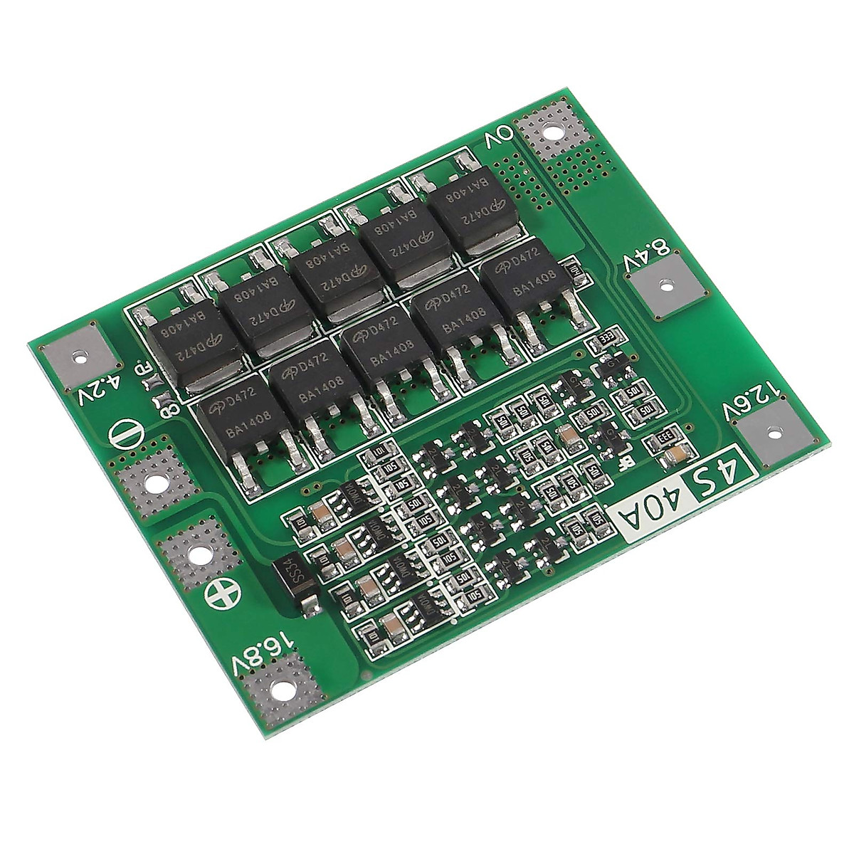 2Pack Enhanced 4S 40A 16.8V Li-ion Lithium Battery Protection Board PCB BMS Charger Protection Circuit Balance Charging Module for Drill Motor Motorcycle Battery (4S 40A)