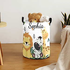Custom Laundry Basket Name Pattern Laundry Basket Personalized Collapsible Laundry Hamper with Name Dirty Clothes Storage Basket with Handles (Multi29)