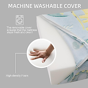 MeMoreCool Folding Sofa Bed Floor Mattress for Kids, Glow Tri Folding Mattress Kid Fold Up Sofa Futon Folding Chair Bed, Child Foldable Mattress Floor Bed Folding Couch Trifold Mattress for Playroom