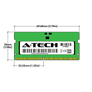 A-Tech 8GB DDR5 4800MHz PC5-38400 CL40 SODIMM 1.1V Non-ECC Unbuffered SO-DIMM 262-Pin Laptop RAM Memory Upgrade Module