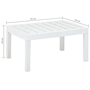 ZQQLVOO Patio Side Table Weather Resistant Plastic Tea Table Outdoor Coffee Bistro Table for Garden Balcony Yard Porch Patio Lawn 30.7"x21.7"x15"