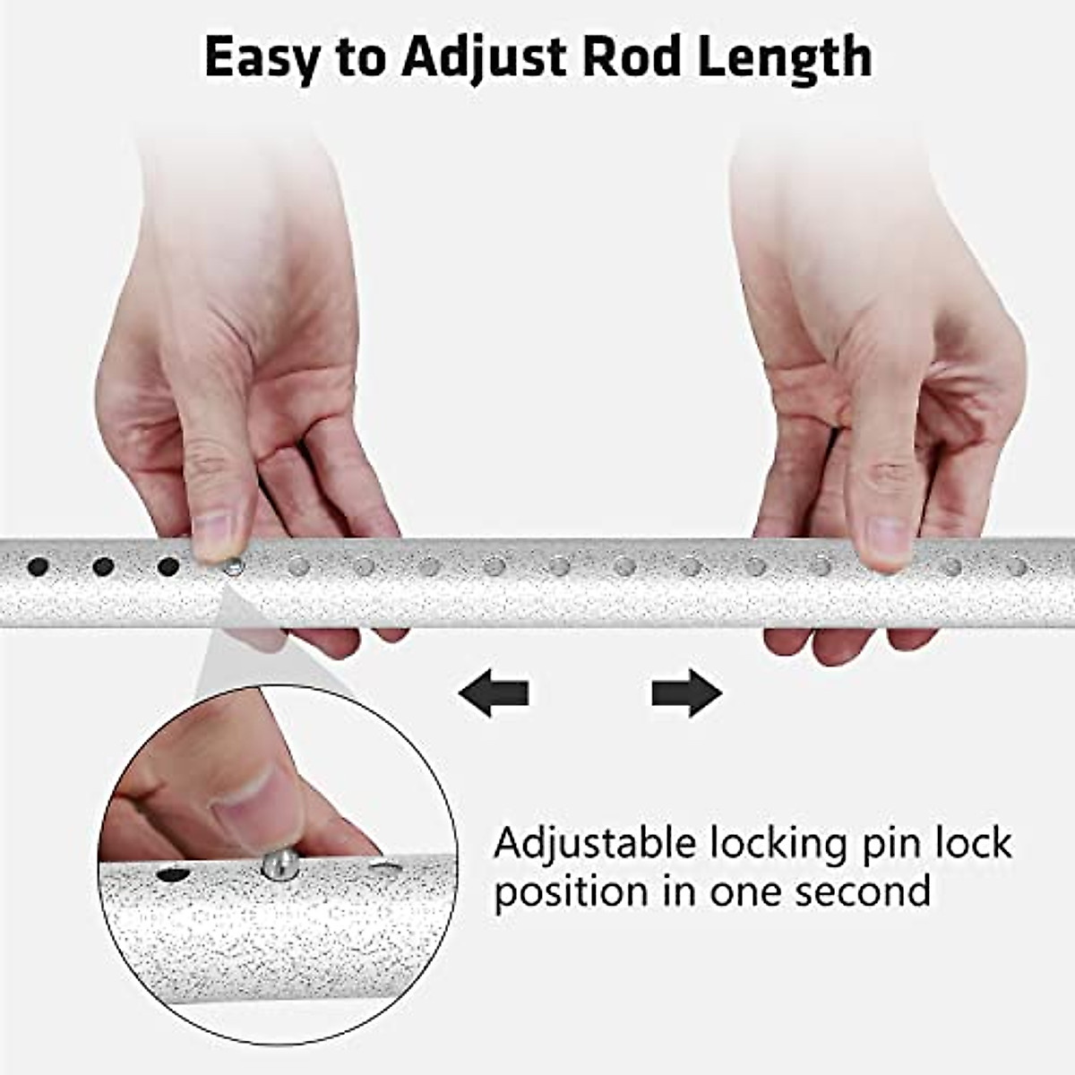 STARTOSTAR Adjustable Closet Rod 28 to 41 Inch, Tension Rods No Drilling for Hanging Clothes, Wardrobes, Shoe Cabinets, Curtain