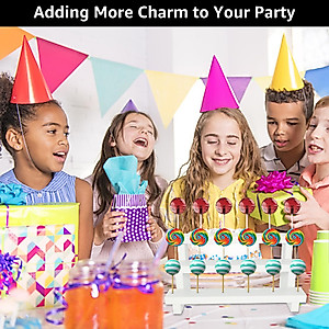 CertBuy 2 Pcs Wood Cake Pop Stand 3 Tier 17 Holes Cake Pop Holder Display Risers Fit 0.16" Wooden Lollipop Display Stand for Dessert Table of Wedding Birthday Party White