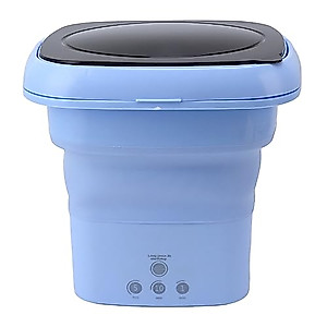 Portable Washing Machine, Mini Bucket Laundry Washer with Black Lid Foldable Washing Machine for Clothes Underwear Home Apartment Drom RV Travel (US Plug)