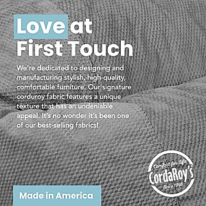 CordaRoy's Chenille Bean Bag Chair Cover Only (Bean Bag Sold Separately), King Size, Charcoal