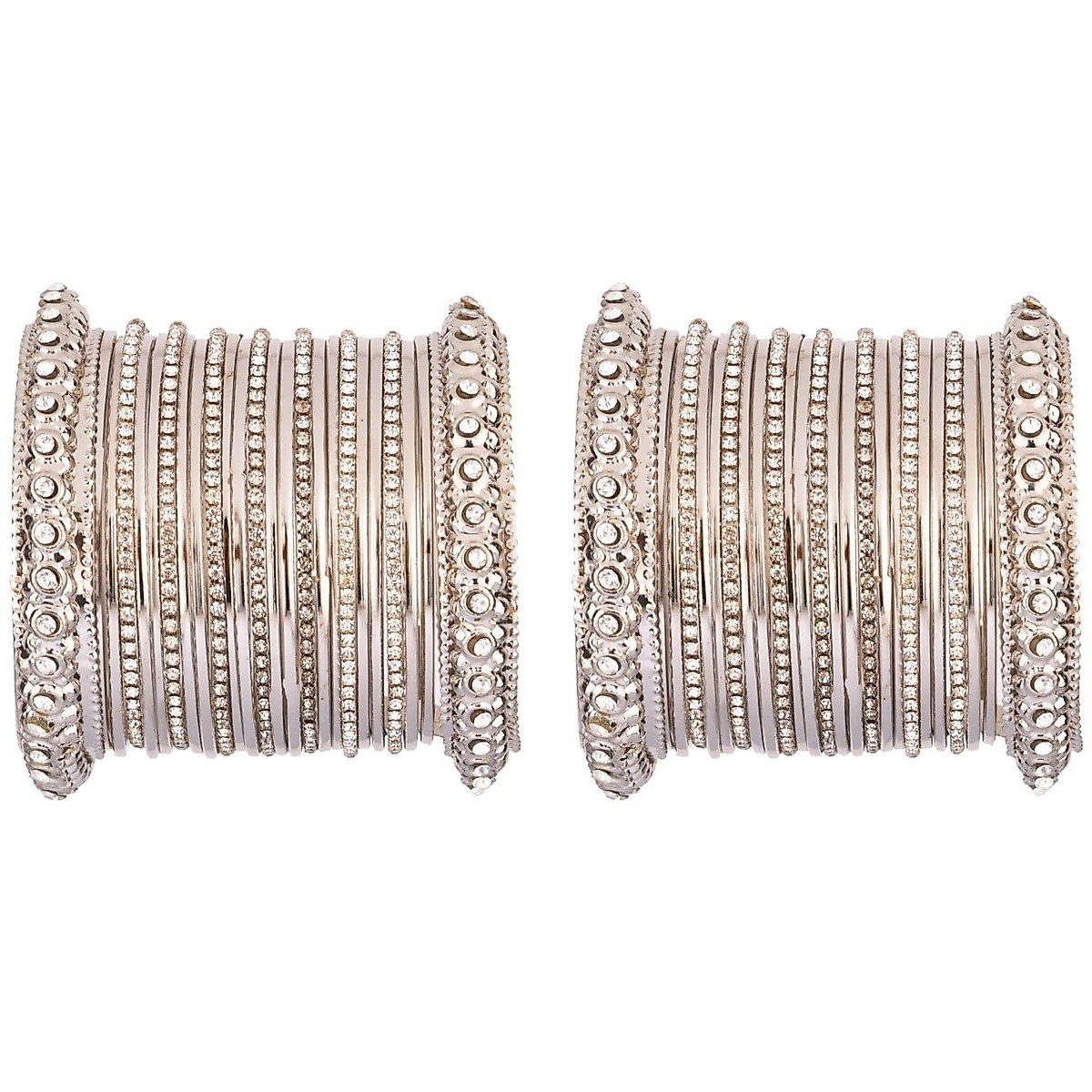 Efulgenz Boho Vintage Antique Gypsy Tribal Indian Oxidized Crystal Bracelets Bangle Set Jewelry, 2-10, Metal, not known