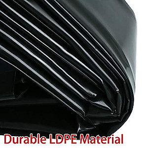 Ogrmar 7 x 10 ft LDPE Pond Liner,20 Mil Pond Skins for Fish Ponds,Water Features,Fountains,Waterfall and Water Gardens,Black(7 x 10ft)