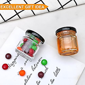 QAPPDA 1.5oz Mini Glass Jars with Black Lids,Round Small Honey Jars 70 Pack Mini Storage Jar for Candle Making,Clear Glass Bottle 45ml Glass Spice Containers for Jelly,Jam,Craft,Wedding,Party Favor