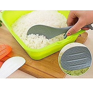 LASSUM 3 Pcs Lovely Plastic Squirrel Shape Standing Spoon Non Stick Rice Paddle Spoon