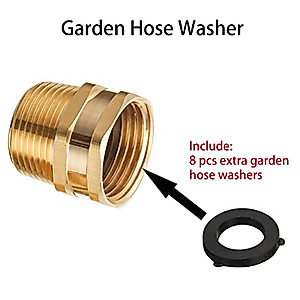 JOEJET Garden Hose Connector, 3/4'' GHT Female and Male to 3/4'' NPT Male, Metal Brass Water Hose to Pipe Thread Adapters and Fittings