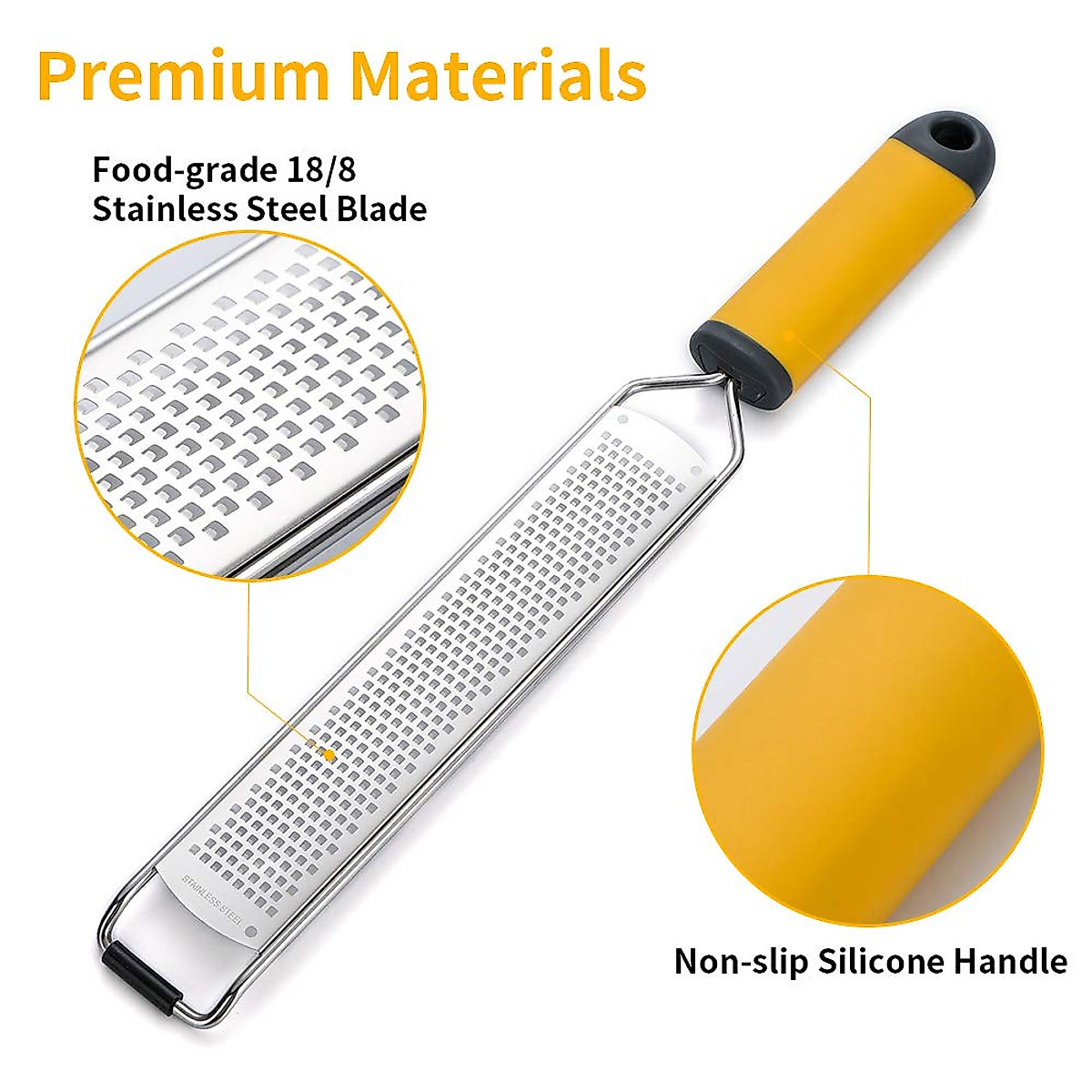 Upgraded Cheese Grater Lemon Zester Tool for Kitchen, Aisoso Premium Stainless Steel Blade Apply to Parmesan Cheese, Ginger, Garlic, Nutmeg, Citrus, Coconut, Chocolate