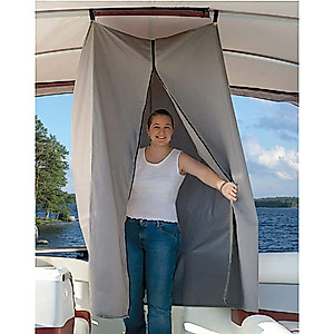 Taylor Made Pontoon Boat Privacy Partition Curtain - Gray 30" W x 30" D x 70" H, Compatible with Bimini or Hard Top, Marine-Grade, Fire-Retardant Polyester Fabric, Heavy-Duty Zipper - 67867