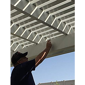 Alumahangers Made in USA. powder coated steel hangers - 3"x 8" Lattice Hanger (6 pack) "White" for Alumawood Lattice or pergola patio covers - easy to use and great for heavier decorating items!