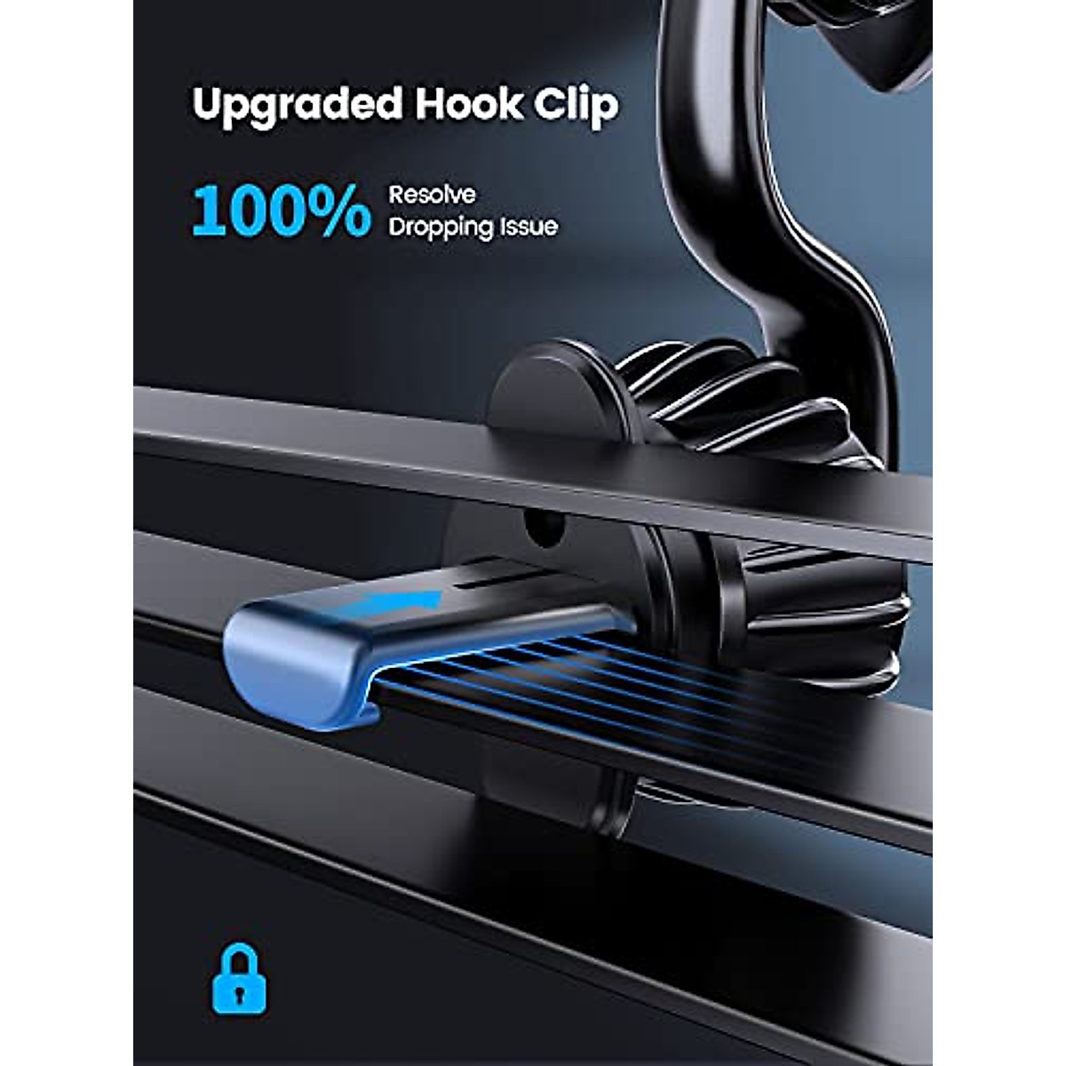 【Military-Grade Magnetic Vent Hook】 Phone Holder for Car【Ultra Sturdy】 Hands-Free Car Phone Holder Mount【Sharp Turns & Bumpy Roads Friendly】 Compatible with iPhone, Samsung,All Smartphones (Long Arm)
