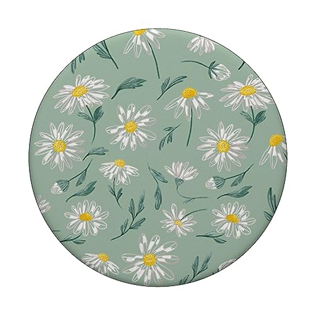 Pattern Sage Green Flowers Pastel Daisy Flower Aesthetic PopSockets Standard PopGrip