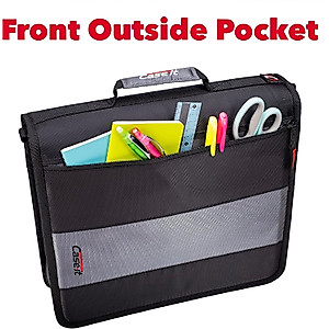 Case-It The Classic Zipper Binder - 2 Inch O-Rings - Multiple Pockets - 350 Sheet Capacity - Comes with Shoulder Strap - Midnight Blue D-251