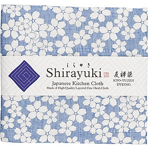 Shirayuki Japanese Kitchen Cloth KYO-YUZEN Cherry Blossoms. Set of 3. Made Layered Fine Mesh Cloth. Dish Wipe, Table Wipe, Hand Wipe. Made in Japan (Cherry Blossoms)