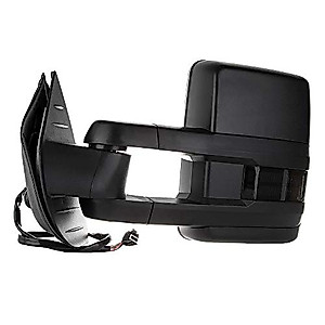 OCPTY Towing Mirrors with Power Adjusted Heated Turn Signal Light Black Housing Left and Right Tow Mirrors Compatible with 2007-13 for Chevy Avalanche 1500 Suburban 1500 2500 Tahoe for GMC Yukon