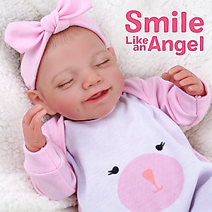 BABESIDE Lifelike Reborn Baby Dolls - 20-Inch Sweet Smile Real Life Realistic-Newborn Full Body Vinyl Sleeping Baby Girl with Toy Accessories Gift Set for Kids Age 3+