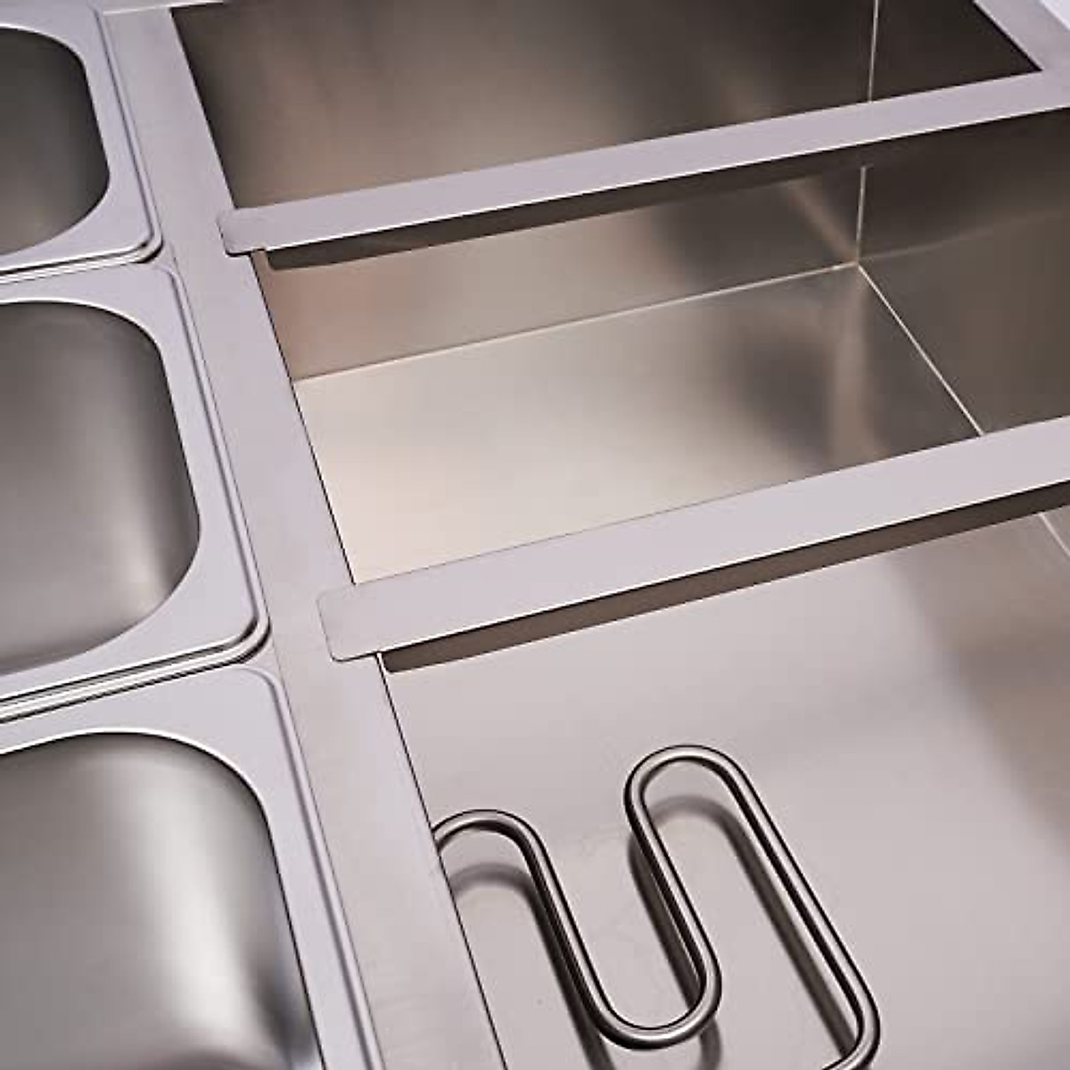 TFCFL Food Warmer Steamer Steam Table Stainless Steel Buffet Electric 6 Pans 850W 110V Electric Bain-Marie Food Warmer Stainless Steel Buffet Food Warmer Steam Table