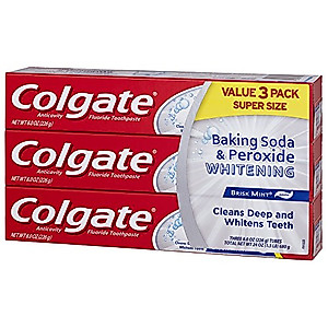 Colgate Baking Soda and Peroxide Whitening Toothpaste - 8 ounce (3 Pack)
