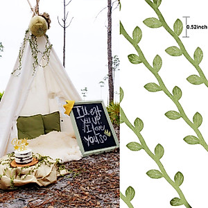 Artificial Vine Fake Leaves 265 Feet Artificial Leaf Garlands Fake Hanging Plants Fake Foliage Garland DIY for Wreath Party Wedding Wall Crafts Decor (Green)