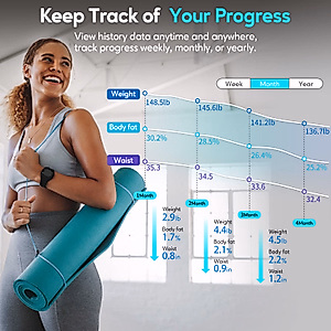 arboleaf Digital Body Measuring Tape, 60in Body Tape Measure, Bluetooth Measuring Tape for Body Measurements, Body Measurement Tape for Weight Loss, Locking, Retractable