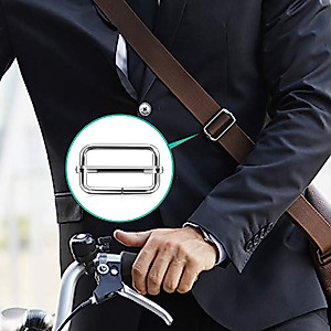 ERKOON 30 Pieces Slide BuckleMetal Triglide Slides Rectangle Adjustable Webbing Slider for Purse Making Bag Making Making DIY Accessories Silver (3/4 inch)