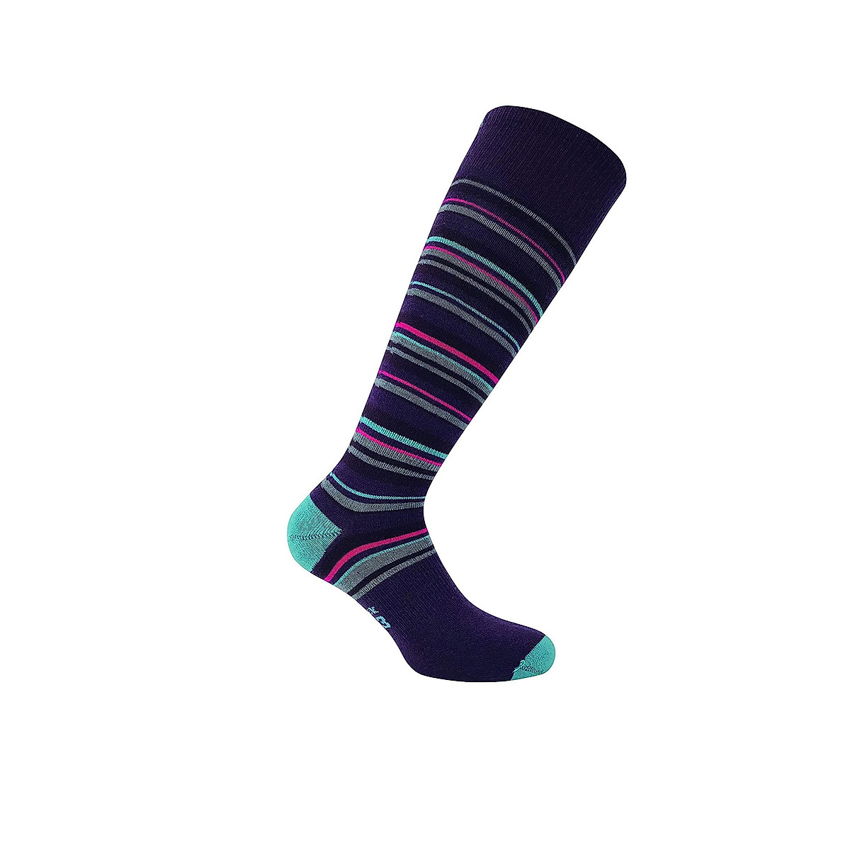 Eurosock Standard Wool Superlite Ski Socks, Wine Stripes, MD (Men's Shoe 7-9 Women's Shoe 8-10)