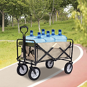 Wagon Cart with Wheels Foldable, Collapsible Grocery on Shopping for Groceries Folding Wagons Heavy Duty, 220lbs Load Capacity, Beach, Garden, and Shopping Utility Cart