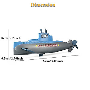 NEXTAKE Windup Submarine Bath Toy Clockwork Pigboat Floating Toy SUB Tub Toy Swimming Bathtub Toy Water Toy Fish Tank Toy Submarine Model Toy for Boys and Girls