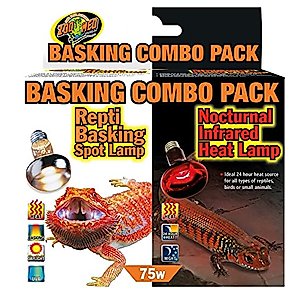 Zoomed Reptile Basking Light Combo Pack - Includes Attached DBDPet Pro-Tip Guide (75w Basking & 75w Infrared Bulb)