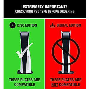 Foamy Lizard StealthPlates PS5 Vented Faceplate for The Playstation 5 Console, Replacement Shell Accessories, Protective High Strength ABS, Cooling Vents, Precision Fit (Black Viper - Disc Edition)