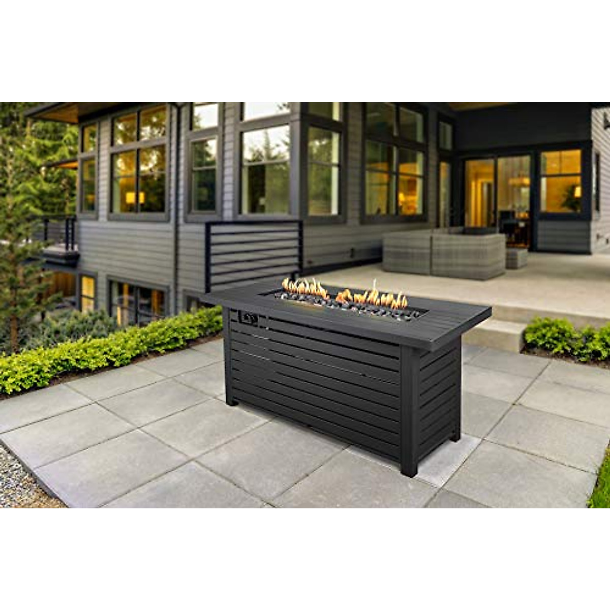 Hanie Design Parkside Gas Fire Table,Black