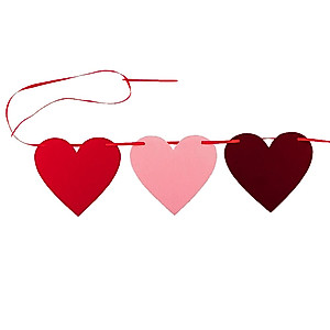 SaktopDeco 4 Pack Felt Heart Garland Heart Banner Valentines Day Banner for Wedding Anniversary Romantic Decorations