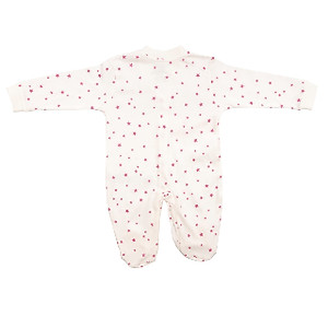 LAL & LUNA Baby 3 Pc Crown Jewel Cotton Outfit, Footie with Hat and Mittens (09-White -Pink Star (Girl), 0-3 Months)