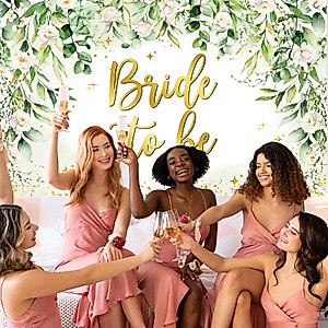 Lecheme Greenery Bride to Be Backdrop Sage Green Bridal Shower Backdrop Floral Bride to Be Banner Wedding Shower Decorations Bachelorette Party Decorations Bride to Be Photo Background