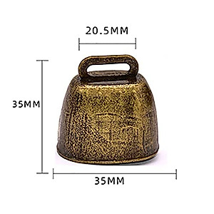 ORMEE 2 Pcs Cow Horse Sheep Grazing Copper Bells,Cattle Farm Animal Loud Red Bronze Bell,Pet Anti-Theft Bell,Small Brass Bell New Years, Wedding Bells & Chimes Percussion Musical Instruments, 2x3cm