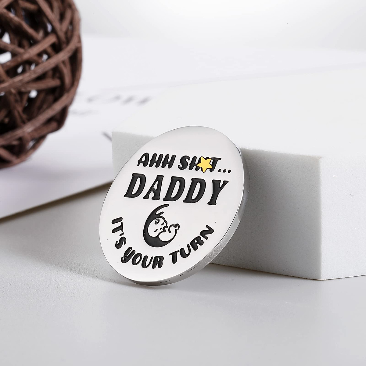 First Fathers Day Gift for New Dad New Baby Gifts for Dad Mom Daddy Parent Decision Coin for Mom Dad to be Funny Pregnancy Newborn Arrival Baby Gift for Dad First Time Shower Gifts Expectant Dad Gifts