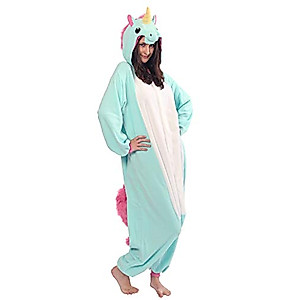 SAZAC Blue Unicorn Kigurumi - Onesie Jumpsuit Halloween Costume (Adults)