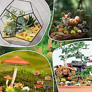 288 Pcs Static Grass Tuft Flower Cluster Vegetation Groups Self Adhesive Artificial Model Grass Tufts DIY Miniature Colorful Flower Cluster for Terrain Railway Scenery Table Landscape (Spring Style)