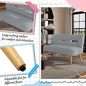 Fahomiss Cream Couch- Sofa Teddy Sectional Loveseat Comfortable Suitable for Living Room Bedroom Office Apartment Small Space Lounge 46.5" W (Blue loveseat)