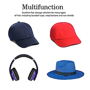 18 Pieces Hat Rack for Wall Hat Holder Hat Hooks Acrylic Hat Display Rack Adhesive Hat Hanger Minimalist Hard Strong Hat Shelf Organizer for Baseball Hats for Door, Closet, Office, Bedroom (Clear)